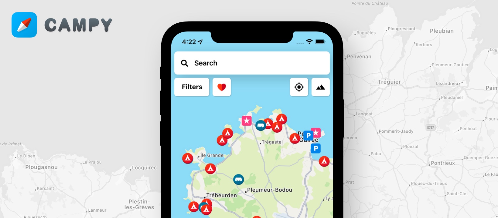 Campy - Find all campsites and camperstops in Europe